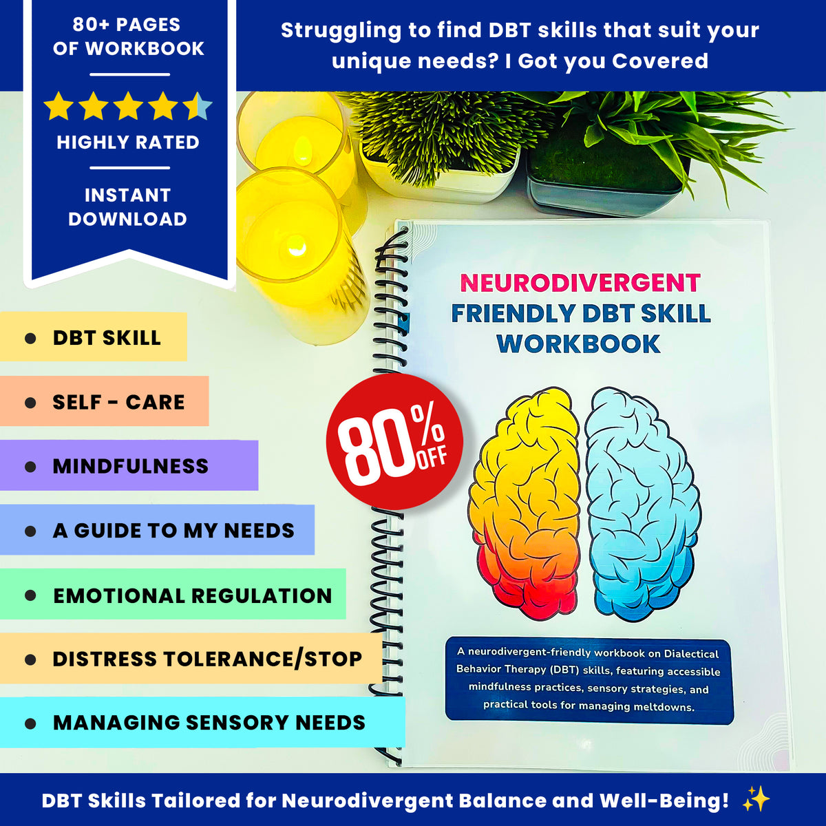 Neurodivergent Friendly DBT Skills, DBT Worksheets, DBT, Emotional Reg ...